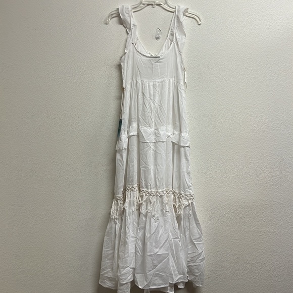 Dresses | True Destinations Resort Wear Sheer Tassles Tiered Dress ...